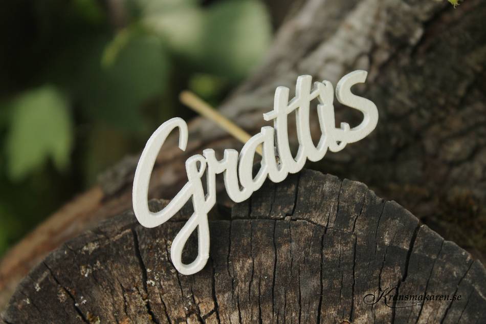 Grattis 8 x 4 cm | Skyltar | Kransmakaren.se