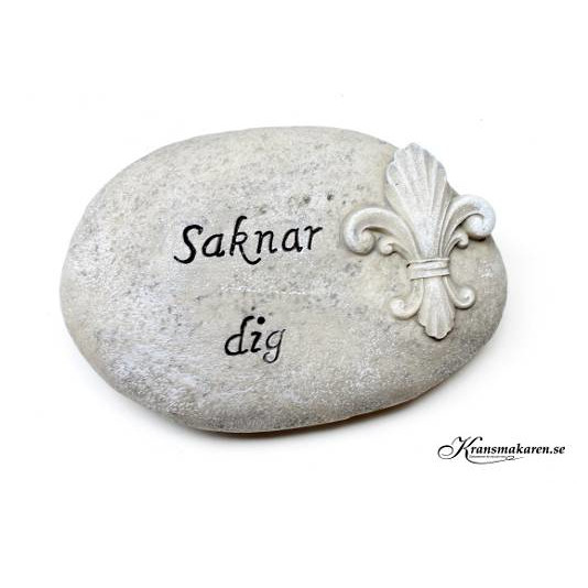 Sten med text Saknar dig | Änglar - Till graven/ Allhelgon