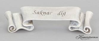 Banderoll med text Saknar dig | Änglar - Till graven | Kransm