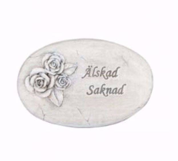 Sten med text Älskad Saknad 12x8 cm | Övrigt Till grave Sten med text Älskad Saknad 12x8 cm | Övrigt Till grave